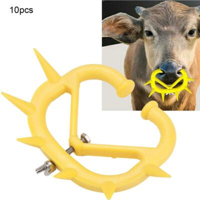 TIHOOD 10PCS Plastic Calf Cow Cattle Nose Ring Weaning Weaner Anti ...