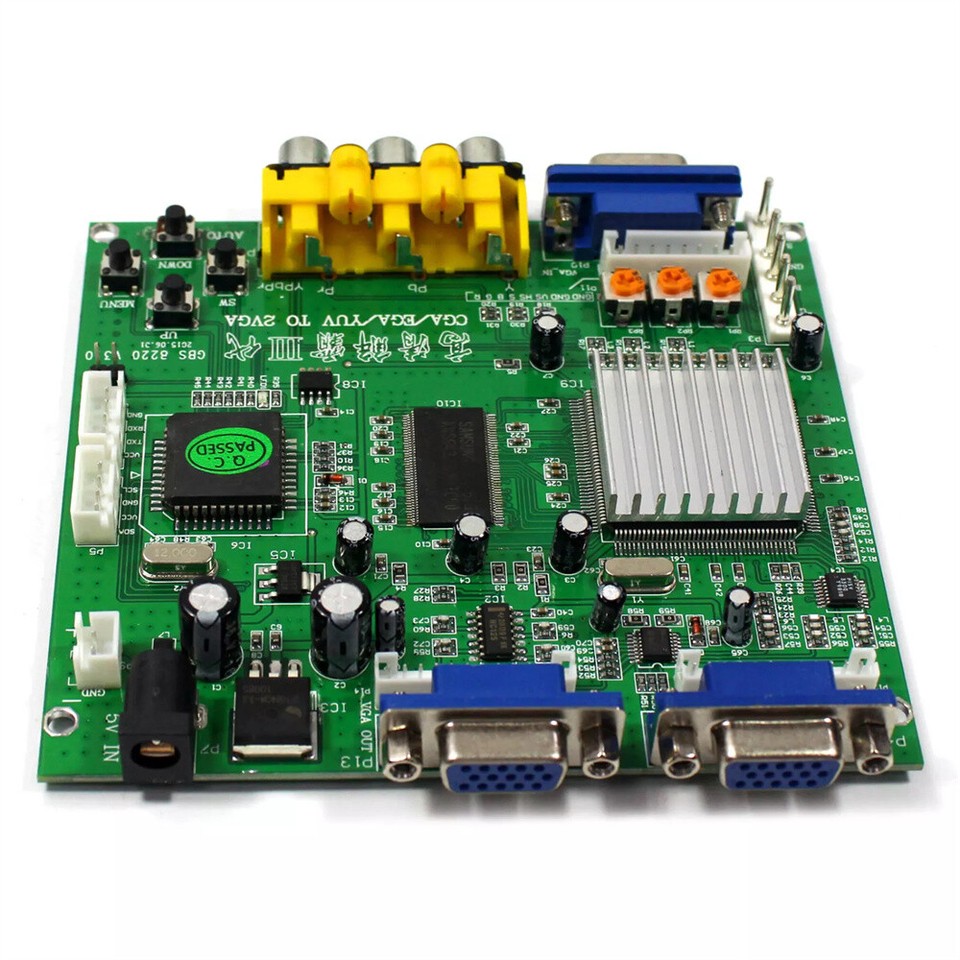 CGA EGA YUV to VGA GAME Video Converter Board 2VGA Output GBS8220 Video ...