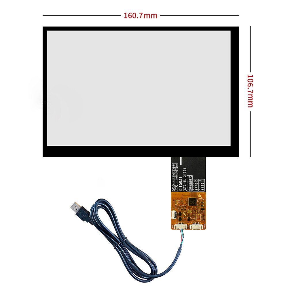 161x107mm 160*106mm 7.1 inch Capacitive Touch Screen + USB Cable Plug ...
