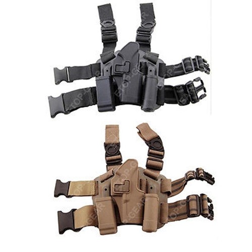 Drop Leg Thigh Quick Draw Pistol Holster w/ Magazine Pouch for Glock 17 ...