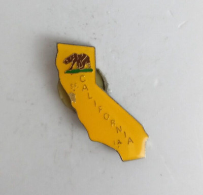 California Yellow State Shaped Lapel Hat Pin | eBay