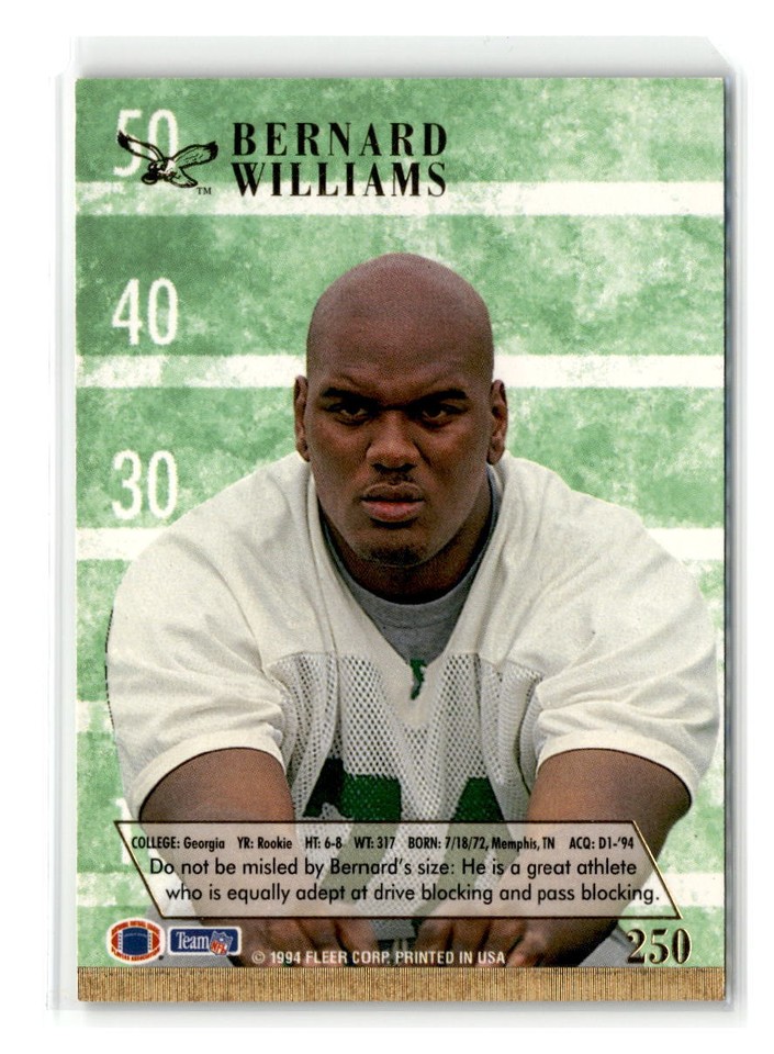 1994-Ultra -#250-Bernard Williams RC-Philadelphia Eagles | eBay