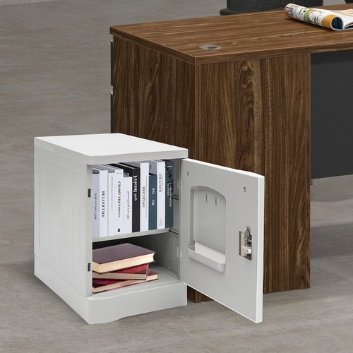 2 Tiers 19" Lockable Storage Cabinet Home Office Storage Bin Toy Box ...