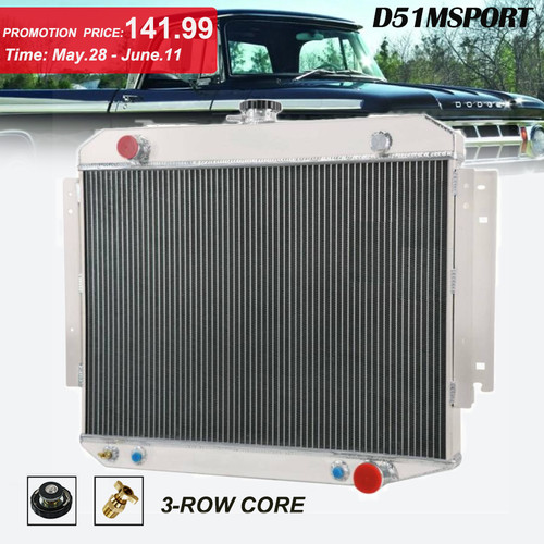 Aluminum Radiator For 1971-1979 Dodge D100 D150 D200 W100 W200 V8 5.2L ...