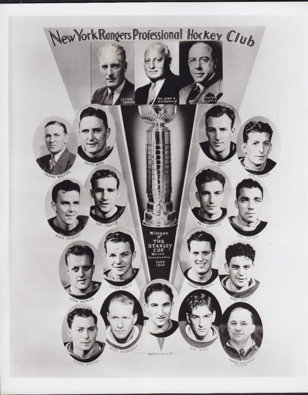 Vintage 1939-40 New York Rangers Original 8x10 Team Photo | eBay