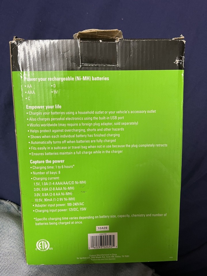 Enercell 8-Bay Universal Battery Charger, Charges AA, AAA, C, D & 9V | eBay