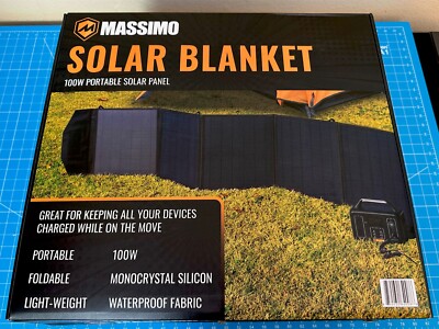 NEW 100W Portable Foldable Solar Panel Blanket Massimo Camping + Home ...