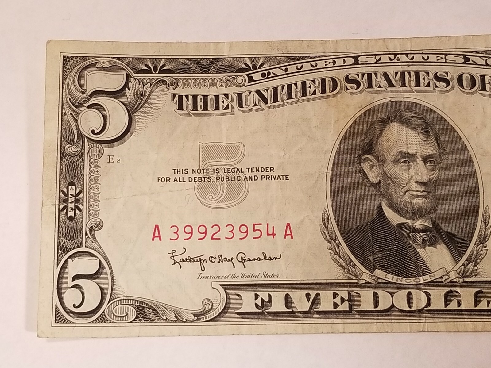 1963 Series $5 Red Seal United States Note Five Dollar Bill | eBay