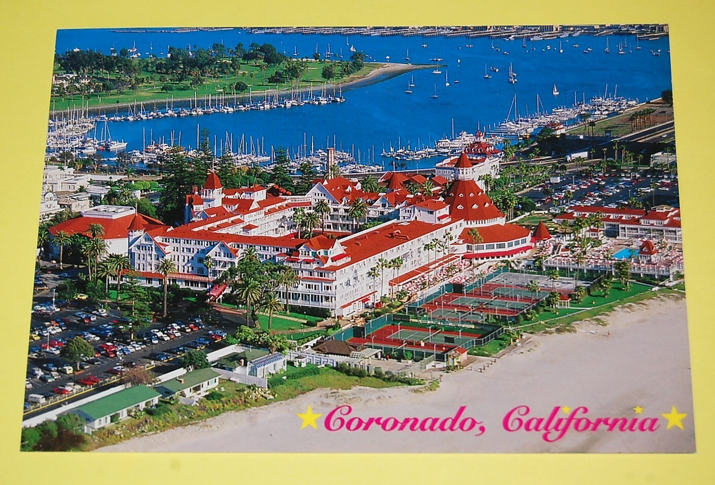 Over-sized 7x5" Chrome Postcard of The Hotel Del Coronado on Coronado ...