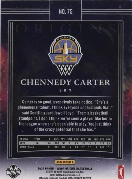 Las mejores ofertas en 2024 Panini Origins WNBA - Chennedy Carter #75 ...