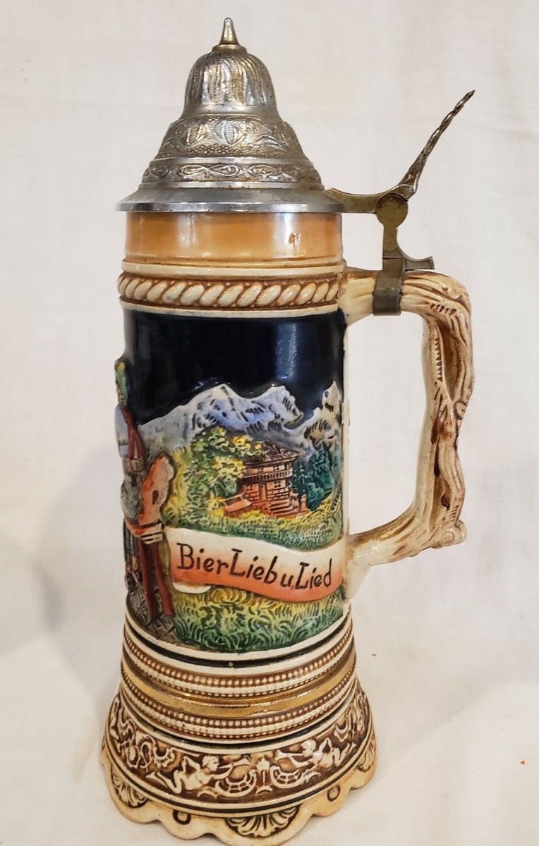Ceramic Beer Stein With Lid German Beer Stein Hi Res Stock Photography