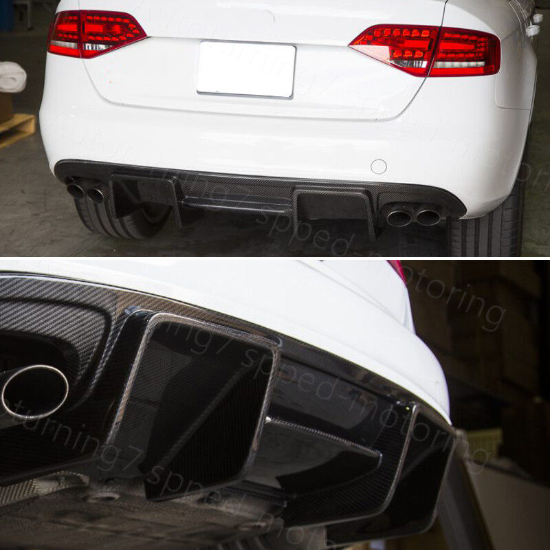Real Carbon Fiber Rear Bumper Lip Diffuser Spoiler for Audi S4 B8 Sedan ...