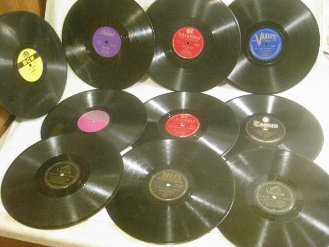 Lot of 10 RANDOM 10" 78 RPM vintage records Jazz bands-Singers- Groups ...