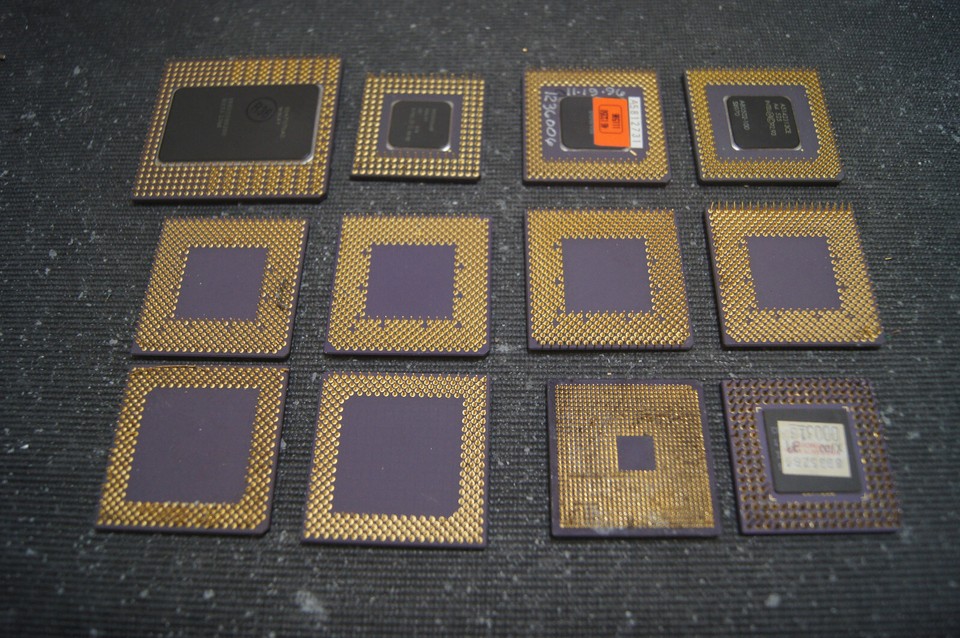 Lot of ( 12 ) HIGH YIELD INTEL PENTIUM PRO AND AMD Ceramic CPU For Gold ...