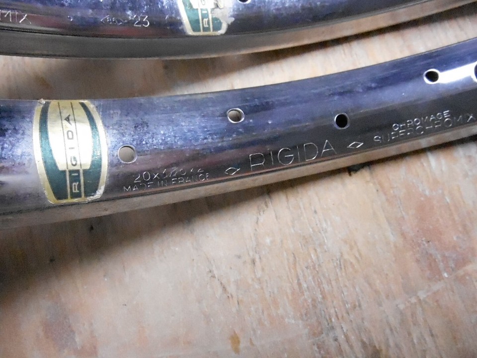 NOS Pair of Old School BMX Rigida Chromage Superchromix 20x1.75 36-Hole ...