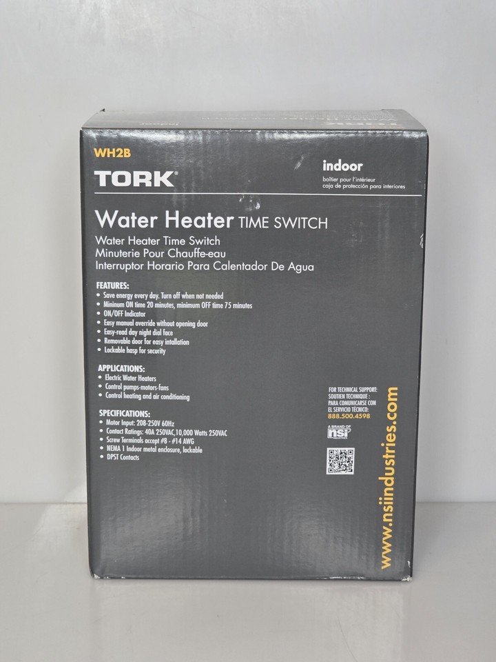 NEW Tork NSI WH2B Mechanical Water Heater Time Switch, 24-Hour, 208 ...