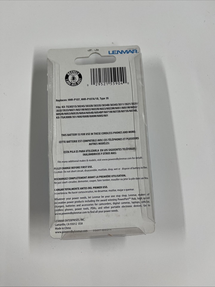 lenmar battery compatible with panasonic/vtech CB0107 | eBay