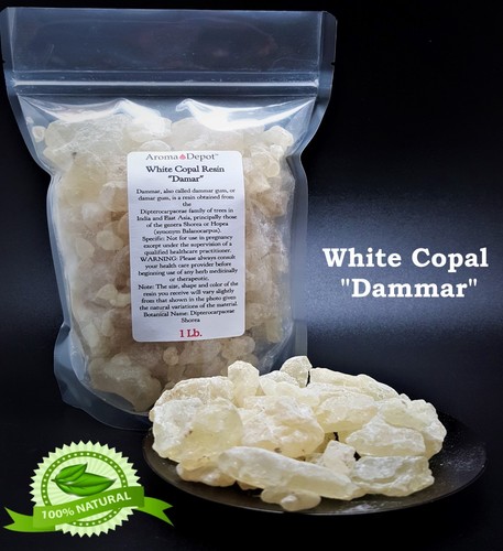 1 Lb White Copal Damar Gum Resin From Dipterocarpaceae trees Gammar ...