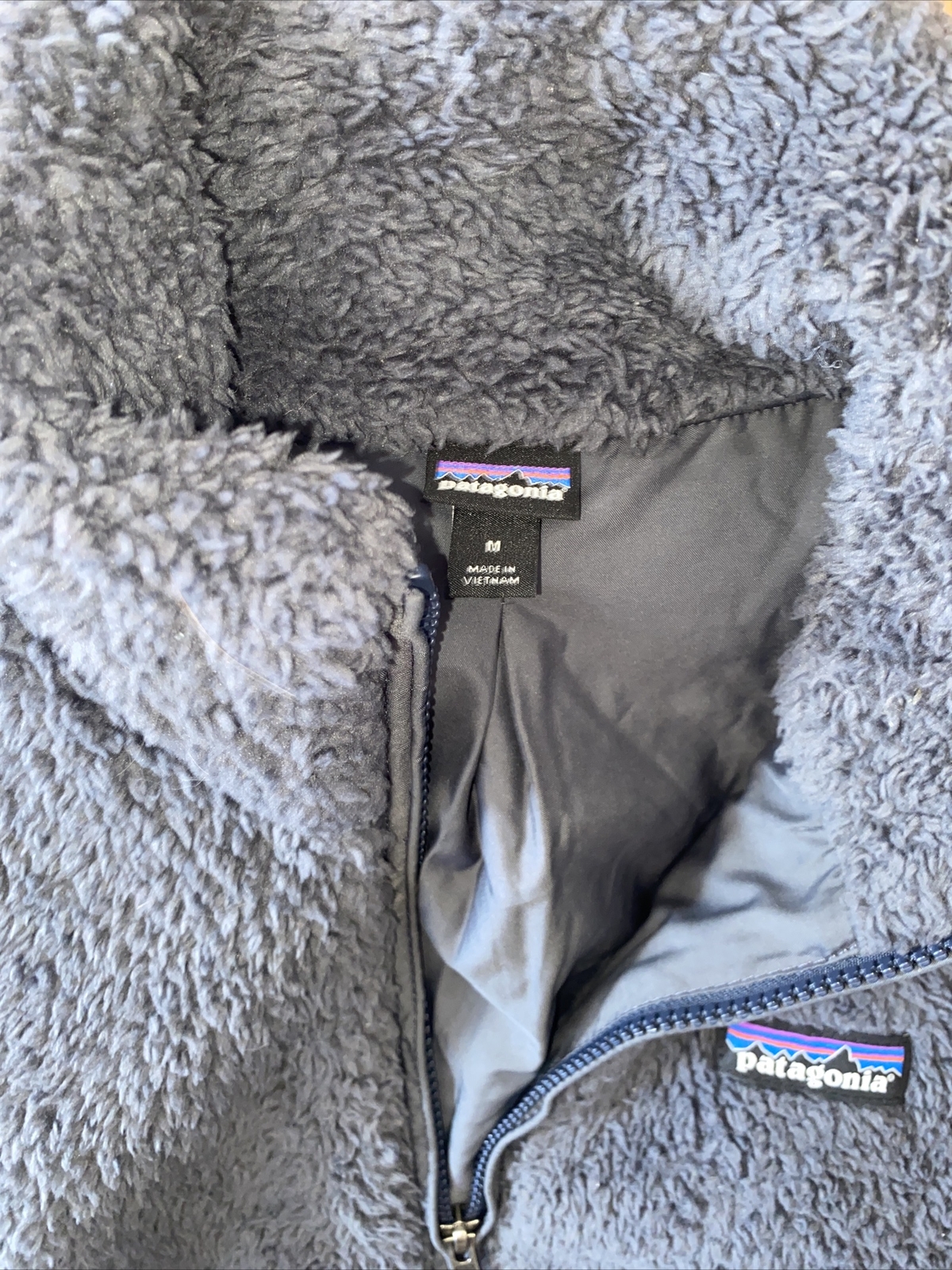PATAGONIA Los Gatos Fuzzy Fleece Deep Pile Vest Gray Women's Size ...