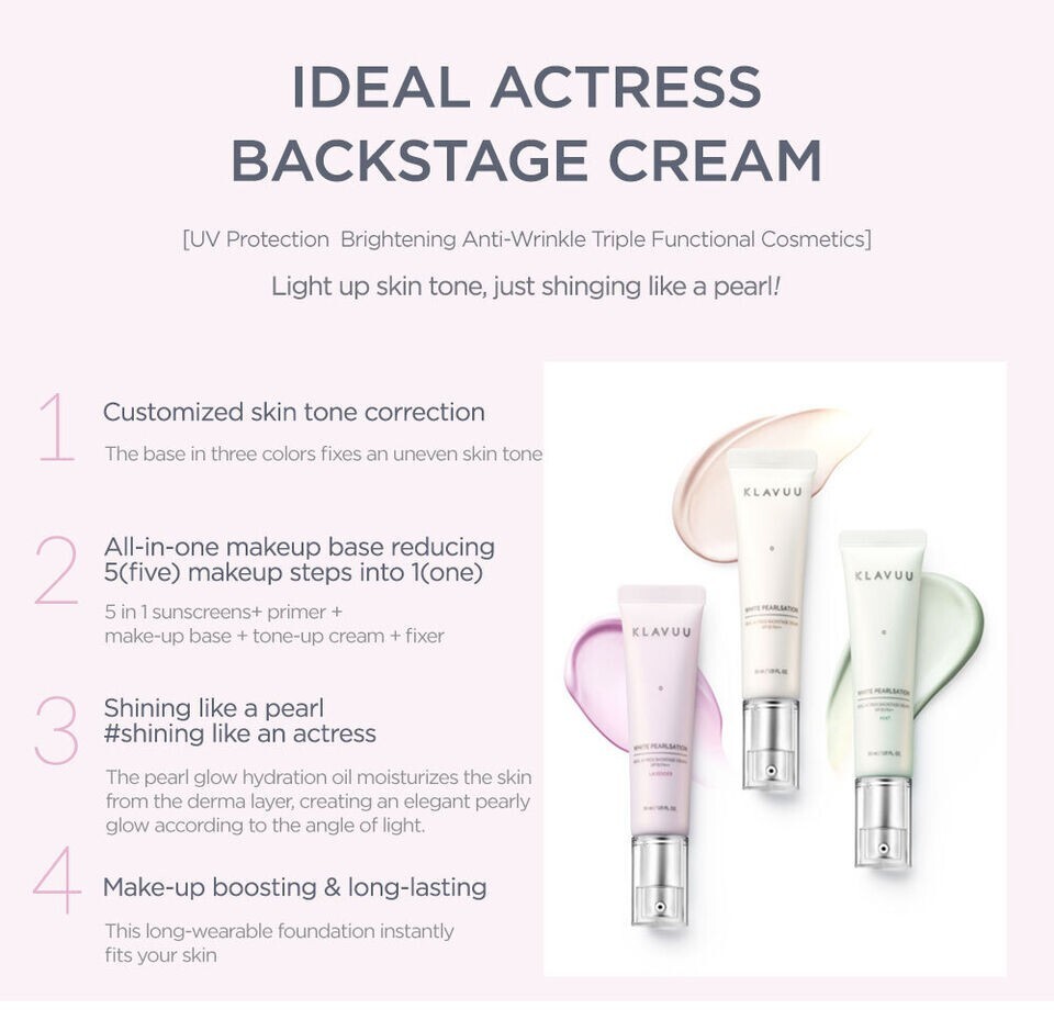 KLAVUU (06/27)White Pearlsation Ideal Actress Backstage Cream 30g ...