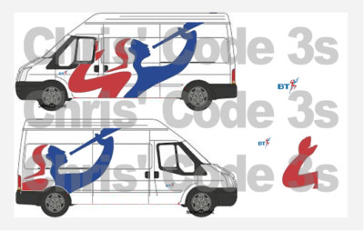 Code 3 Adhesive Vinyl Decal - 1/76 Oxford Diecast Transit High roof ...