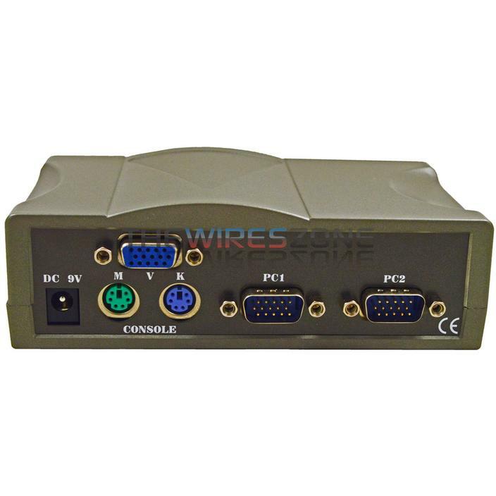 2 Port VGA Auto KVM Switch Adapter Box for Keyboard PC Video Monitor ...