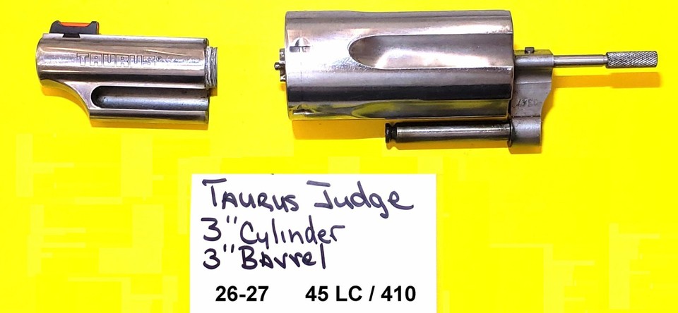 TAURUS THE JUDGE STAINLESS STEEL COMPLETE CYLINDER & BARREL 3" .45LC ...