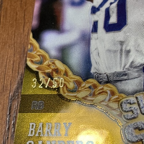 2024 Topps Chrome Football Barry Sanders Gold Refractor Sunday Swag 32/ ...