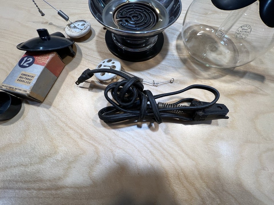 Vintage Silex Vacuum Pyrex Glass Coffee Maker Pot Double Bubble 8 Cup ...