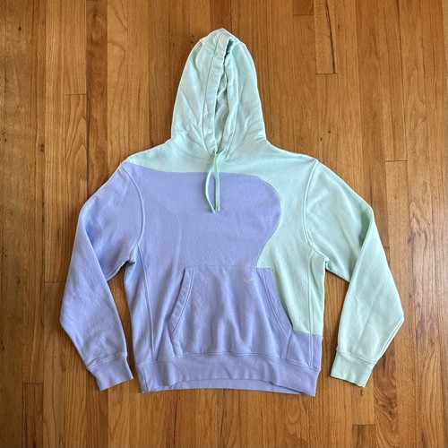 Nike Mens M Club Fleece Hoodie Sweatshirt Color Clash Mint Light Blue ...
