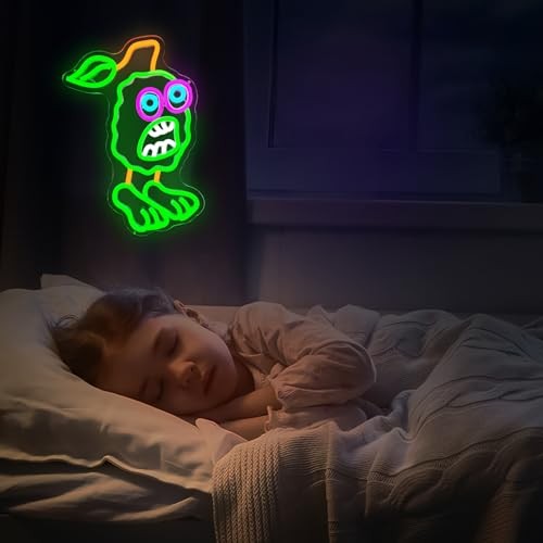 Monsters Neon Signs for Wall Decor Dimmable LED Game Monsters Green ...