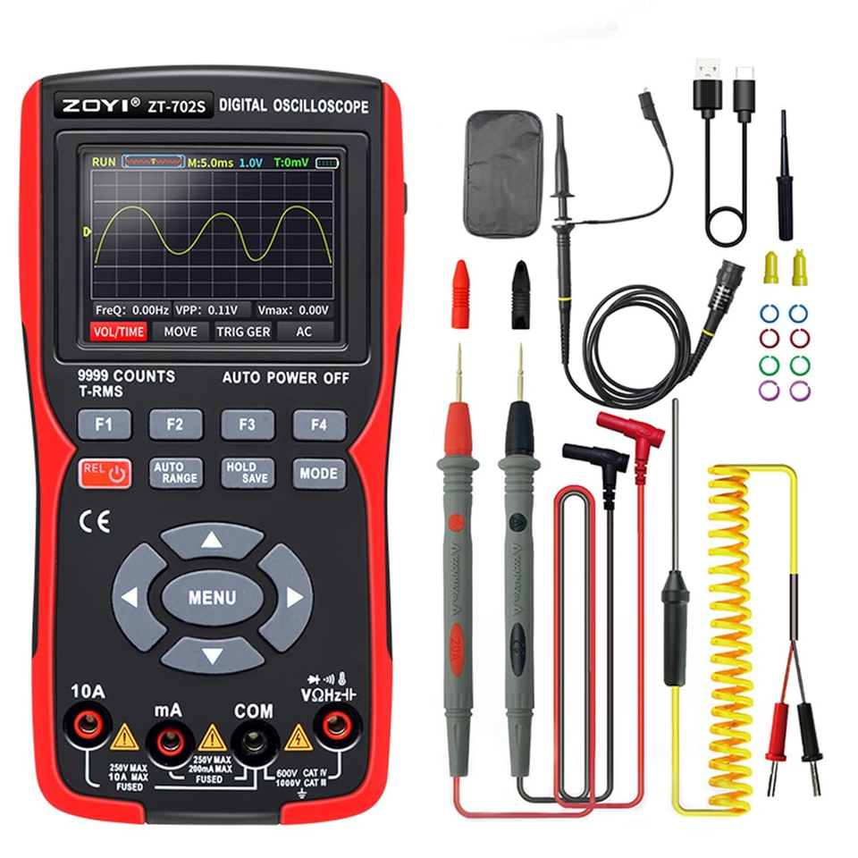 702S 2 in 1 Handheld Digital Automotive Oscilloscope Multimeter, Single ...