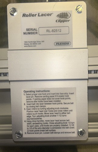 FLEXCO CLIPPER Roller Conveyor BELT Lacer RL-48 48" New In Box | eBay