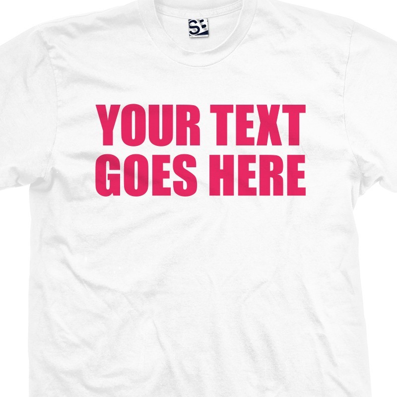 Custom Impact T-Shirt Thick Bold Text Quote Font Personalized Logo ...