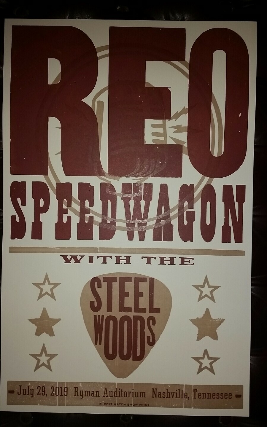 REO SPEEDWAGON Ryman 2019 HATCH SHOW PRINT Nashville Concert Poster ...