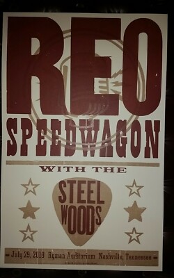 REO SPEEDWAGON Ryman 2019 HATCH SHOW PRINT Nashville Concert Poster ...