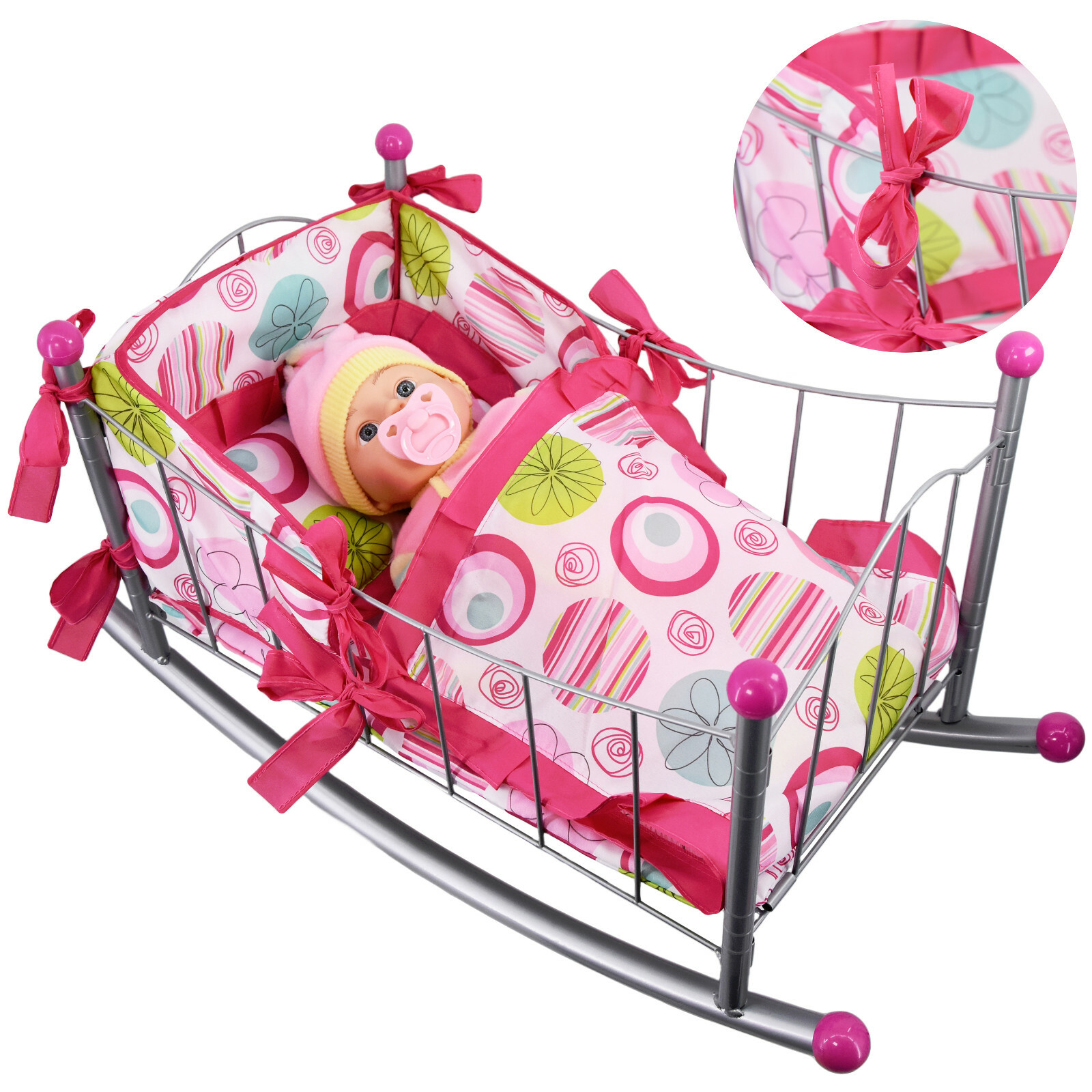 Dolls High Chair / Rocking Cradle Cot / Twin Doll Buggy Stroller Dolls ...