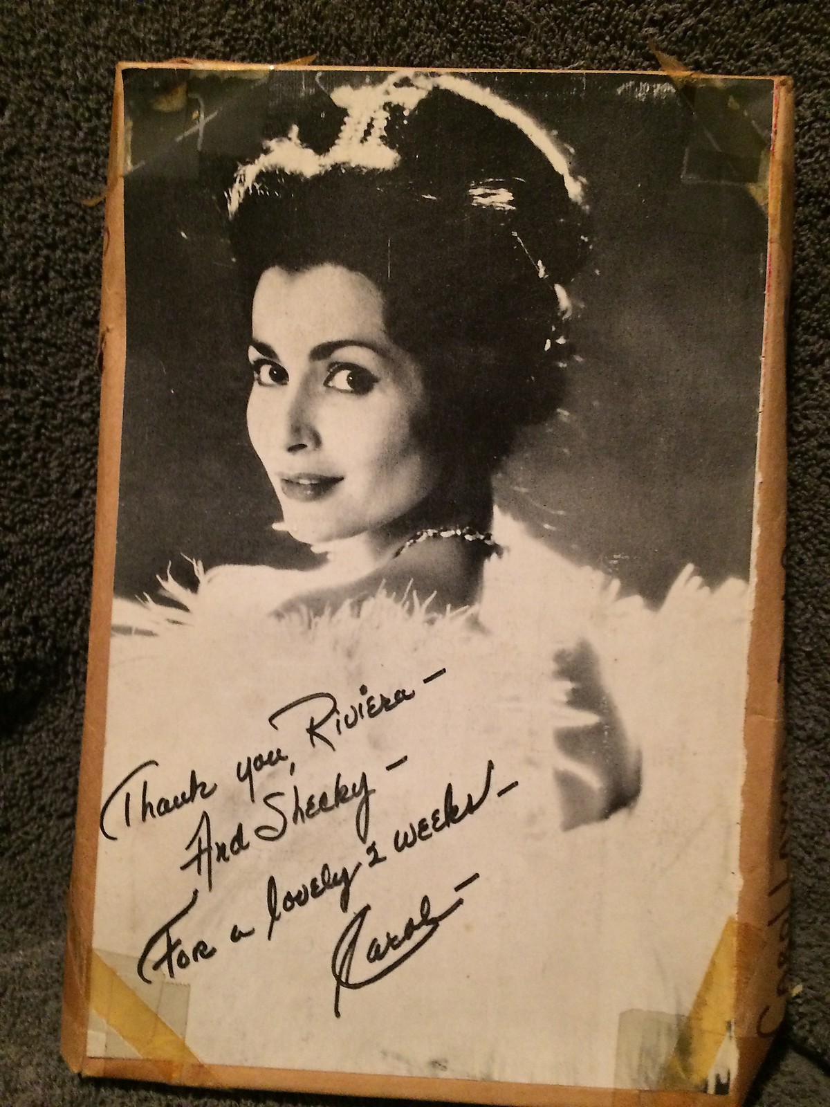 Carol Lawrence Actress Singer Thanks To Riviera & Shecky Printers Block ...