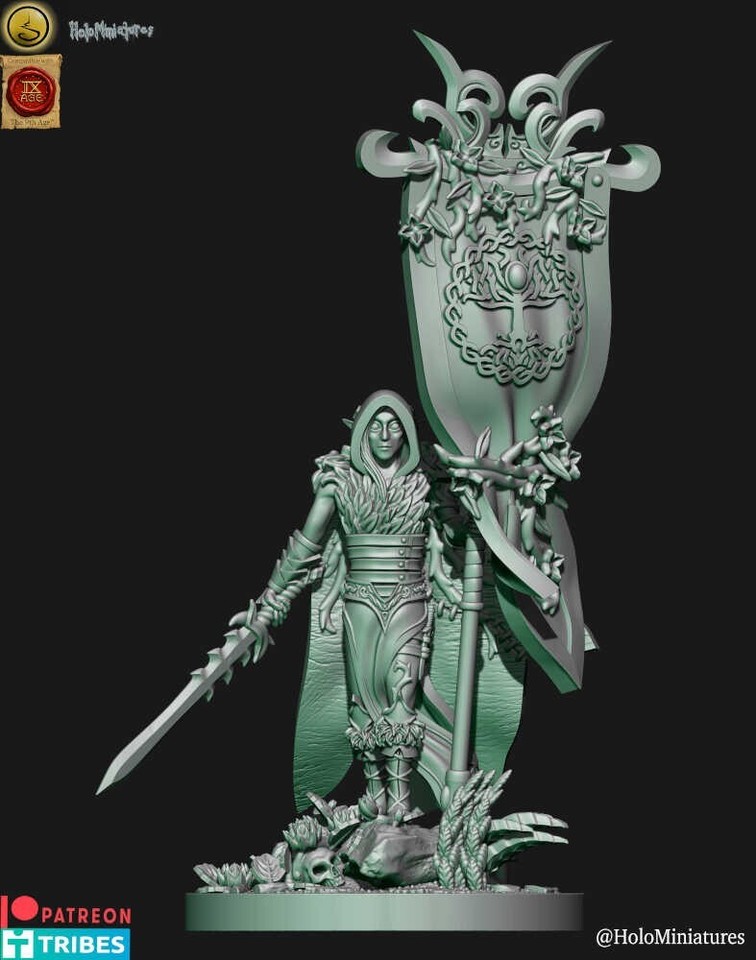 Wood elf Battle Standard Bearer wargaming - dnd - tabletop gaming - old ...