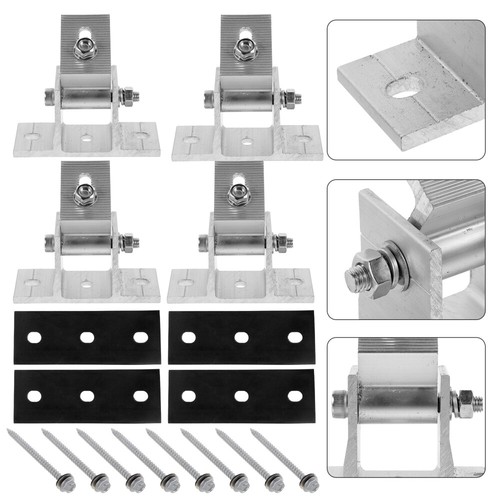 4 Pcs Solar Bracket Module Clamps Panel Stands Adjustable Mount ...