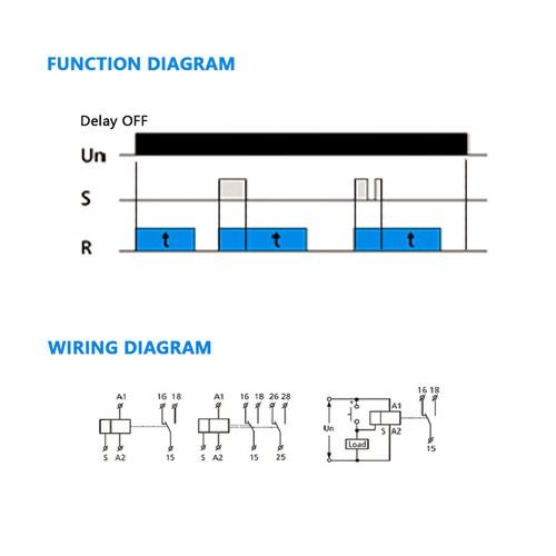 Power Off Timer Delay Relay Single Function 2 Output 16A Power On Delay ...