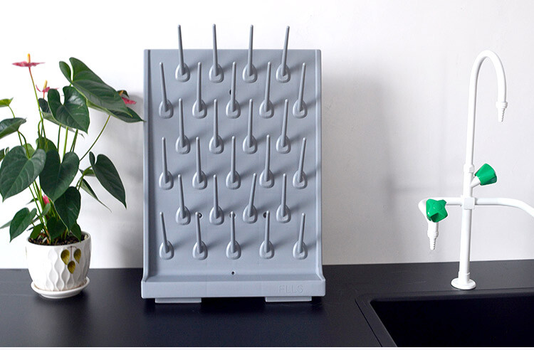 27 Pegs Lab Wall Desk Drying Rack Hign Density PC-PP Dripping Rack Grey ...