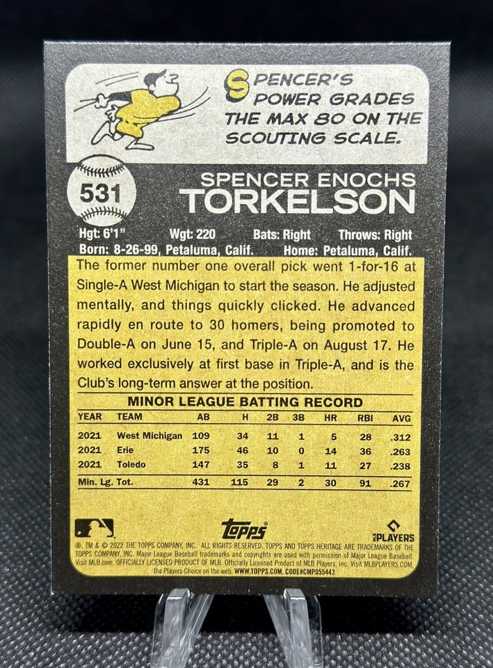 2022 Topps Heritage High Number Spencer Torkelson #531 Rookie Card ...