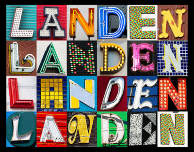 LANDEN Name Poster featuring photos of actual sign letters | eBay