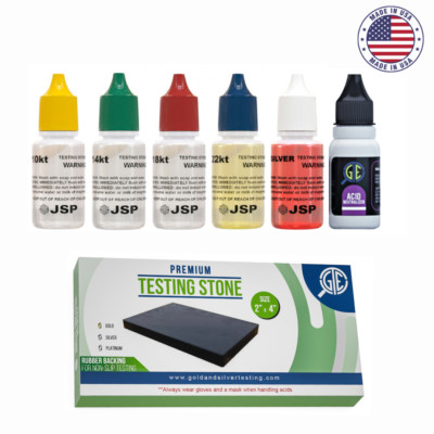 Gold Silver Jewelry Testing Acid Kit 10K 14K 18K 22K 24 Test Kit ...