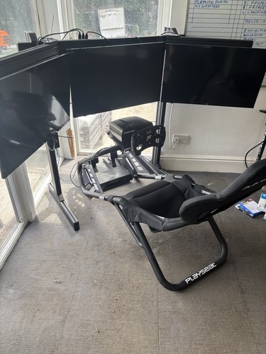 SIM Racing Rig Fanatec Playseat Complete Set-Up WITH 3 TV SCREENS AND ...