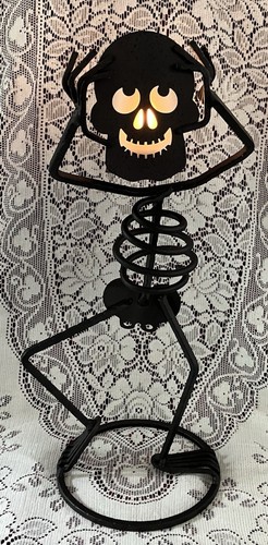 PartyLite Mr. BONES Candle Holder P7864 Metal Skeleton Tea or Votive ...