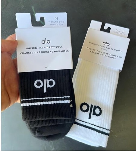 Alo socks 2 Pairs 1 black 1 white - Great Gift - Size S | eBay