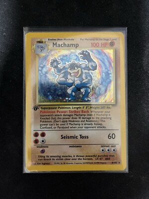 Machamp - Damaged - 008/102 - Base Set - Cosmos Holo - Rare | eBay