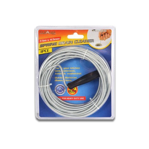 Heavy Duty Cleaner Drill Snake Pipe Spring Drain Cleaner Bit Tool 62CM ...